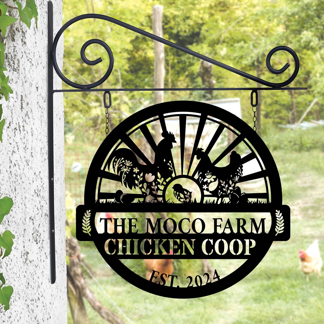 Custom Chicken Farm Metal Sign, Personalized Chicken Coop Sign, Hen ...