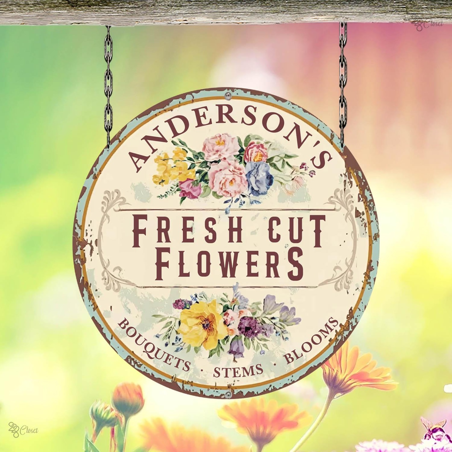 Custom Fresh Cut Flowers Sign, Personalized Garden Shop Sign, Custom ...