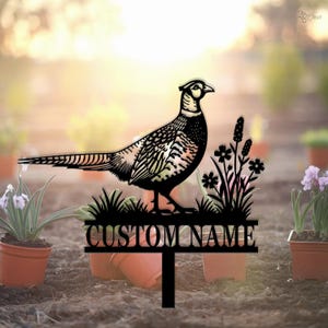 Custom Pheasant Garden Sign, Personalized Yard Decor With Bird ...