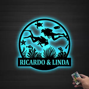 Custom Couple Scuba Diving Metal Sign Art, Personalized Scuba Diving ...