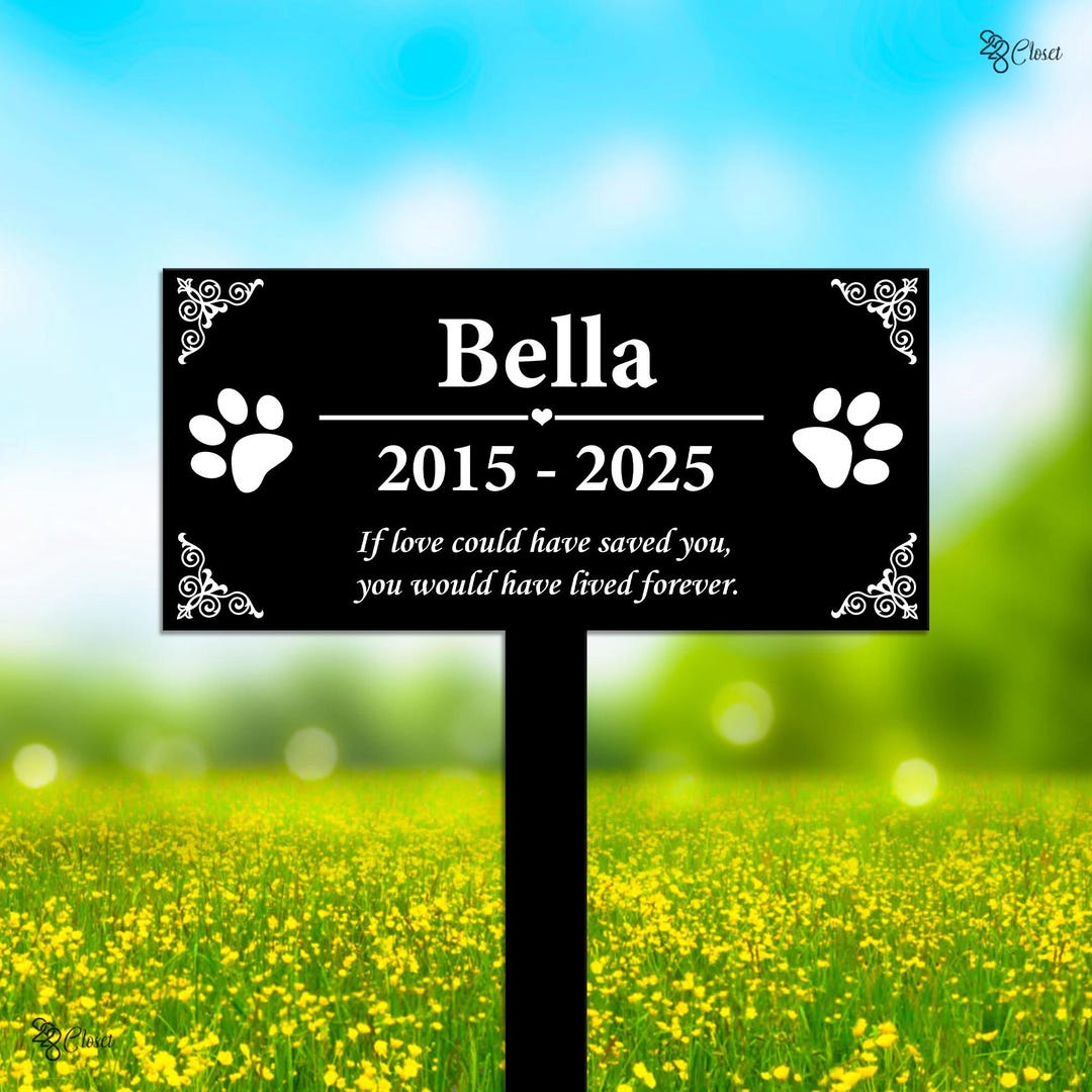 Custom Dog Memorial Stake Metal Sign, Custom Dog Breed Metal Sign ...