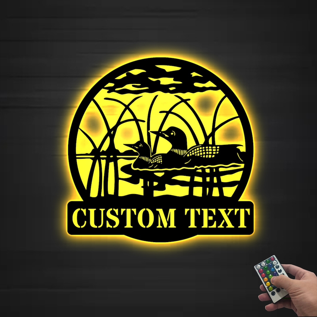 Custom Loon Metal Sign,lake House Sign,loon Metal Wall Art Personalized ...