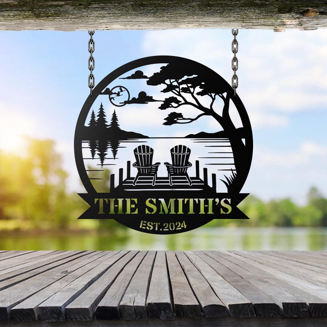 Custom Lake House Decor,personalized Family Lake House Metal Sign,lake ...