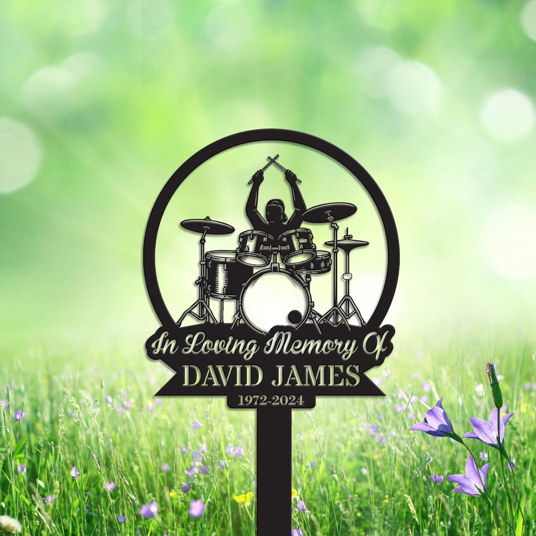 Custom Drum Memorial Sign,drummer Memorial Stake,personalized Drummer ...