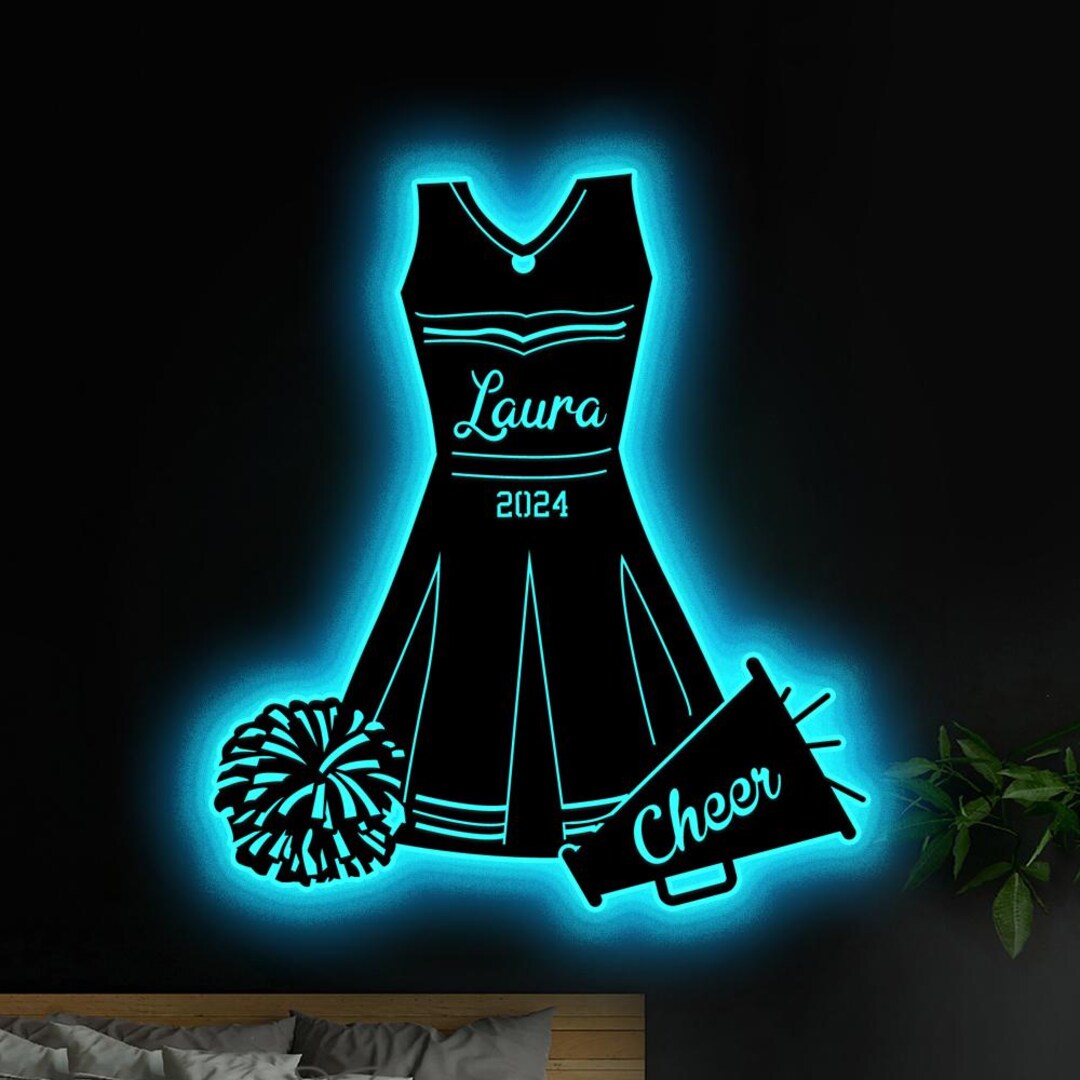 Custom Cheerleading Metal Wall Decor LED Lights, Cheerleading Gift ...