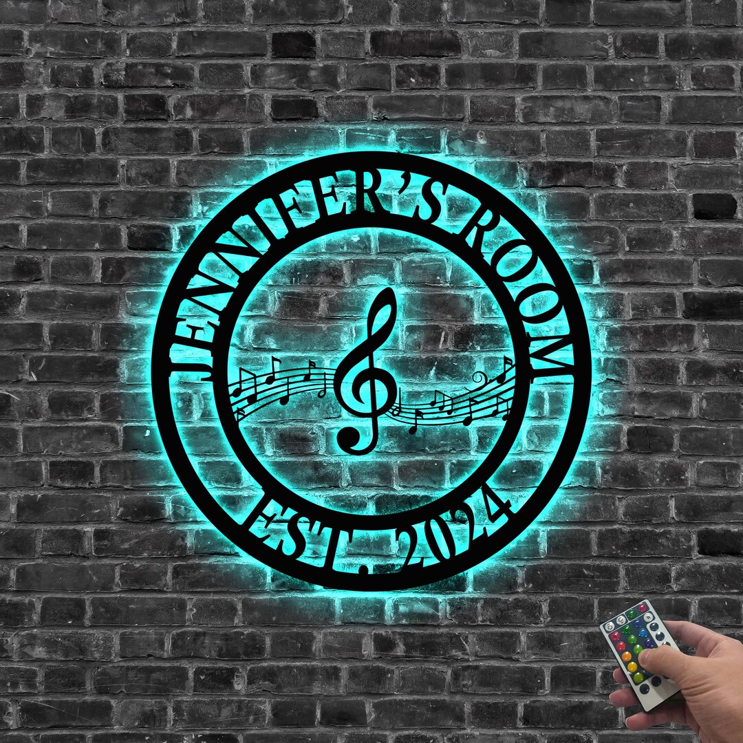 Personalized Music Notes Metal Wall Art, Musician Name Sign, Customized ...