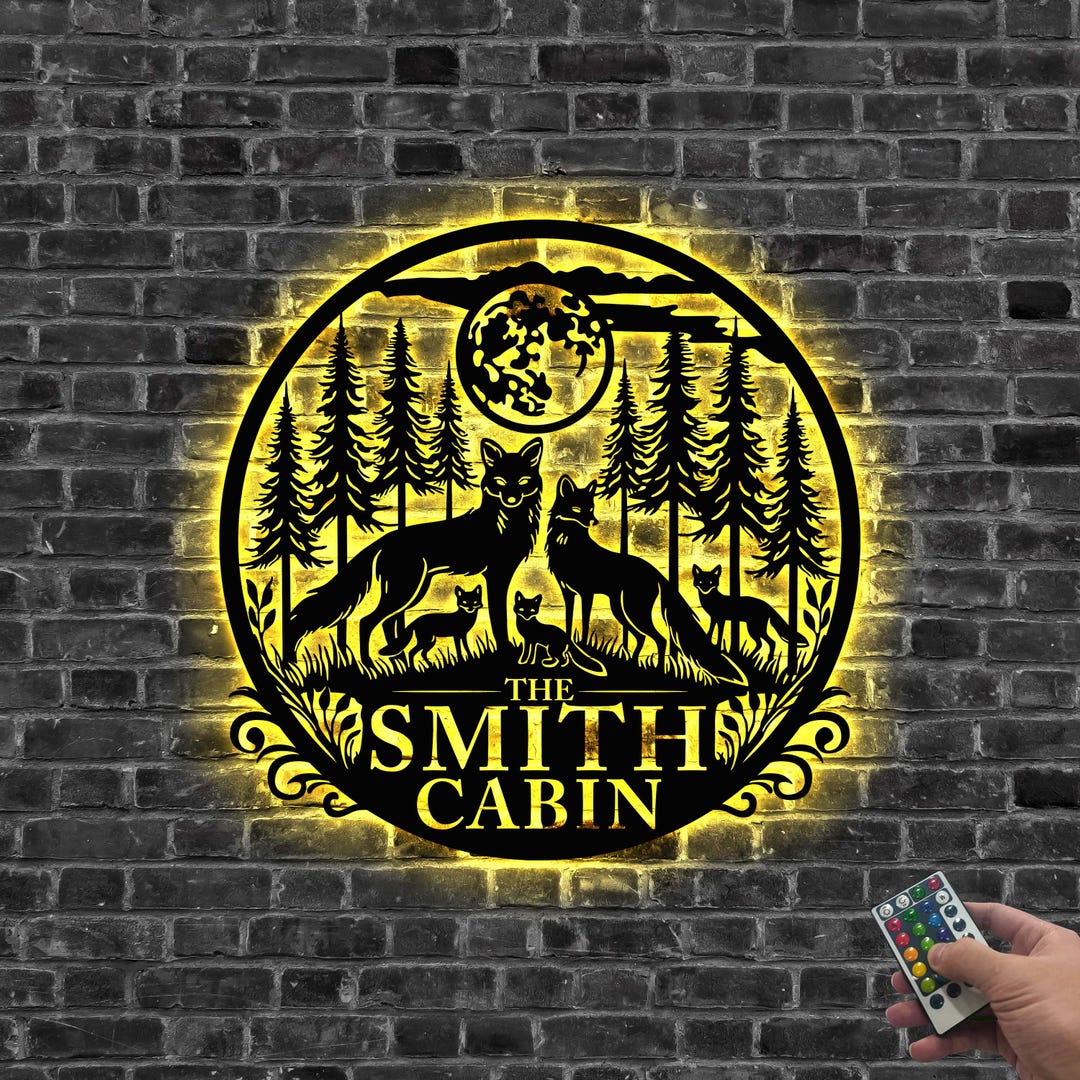 Custom Fox Garden Metal Sign Personalized Forest Fox Metal Wall Art ...