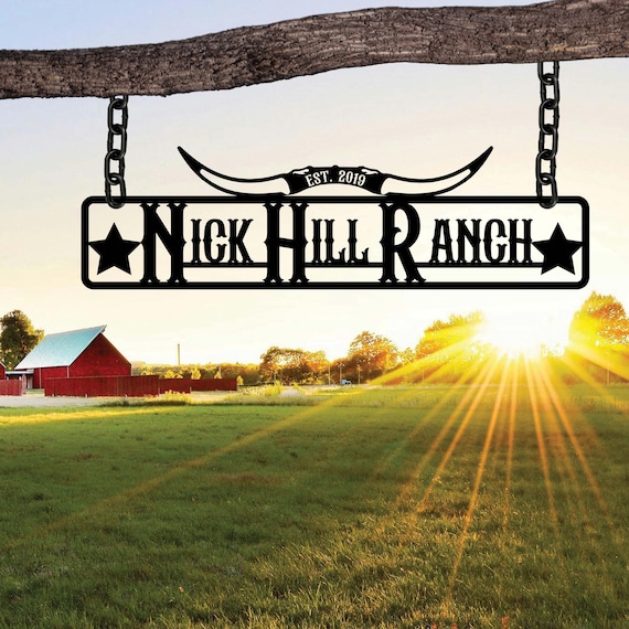 Farm Signs Personalized Ranch Sign ~ Metal Porch Sign | Metal Gate Sign ...