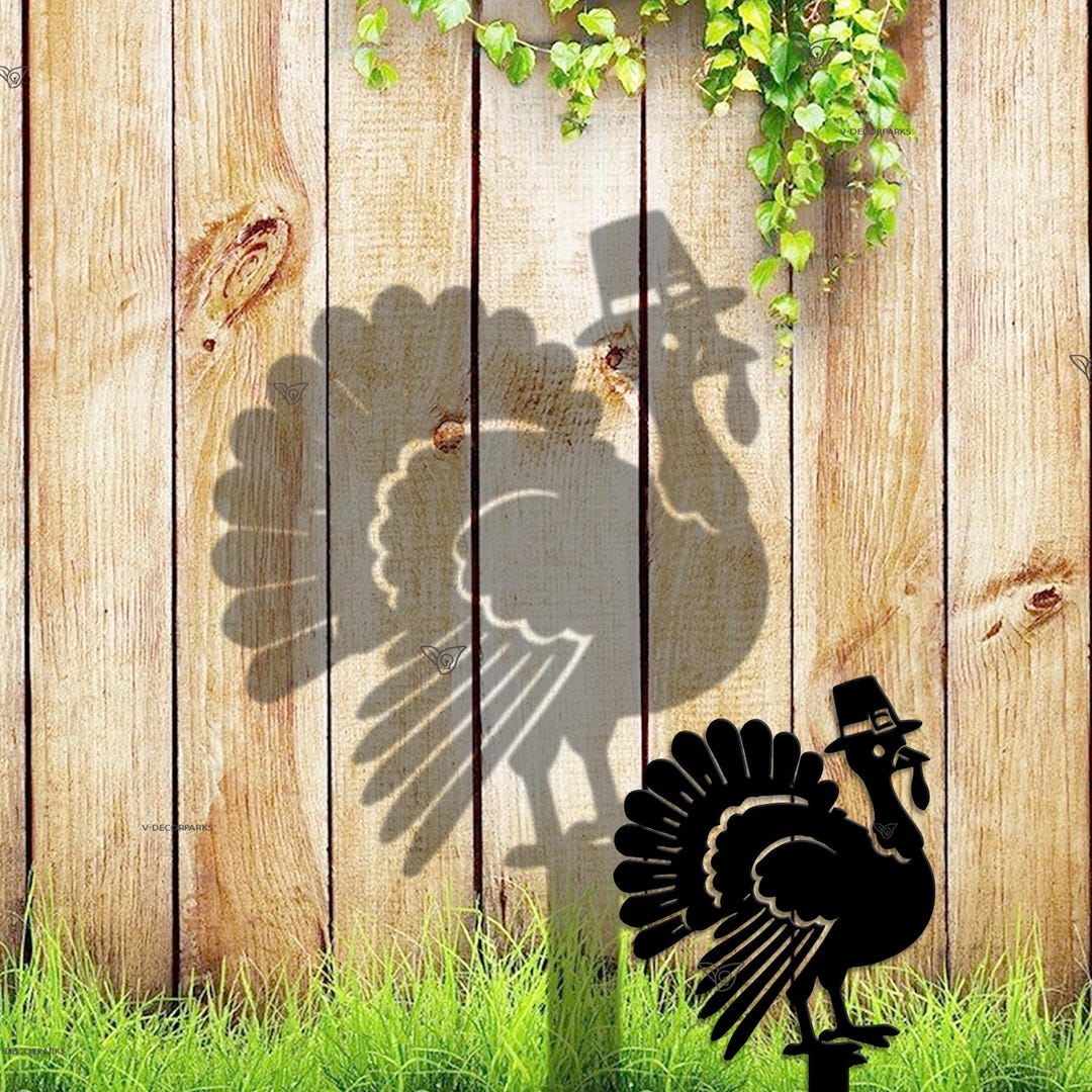 Thanksgiving Turkey Shadow Caster Metal Stake, Thanksgiving Gift ...