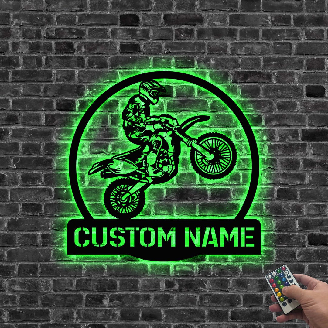 Custom Dirt Bike Metal Wall Art, Dirtbike Metal Sign, Motocross Decor ...