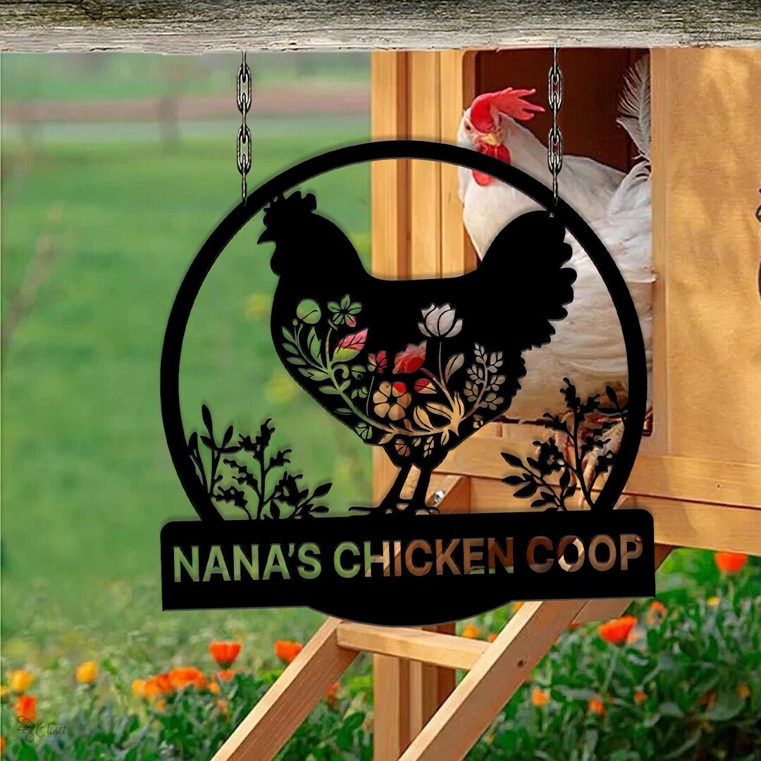 Custom Chicken Farm Sign Metal Garden, Chicken Coop Sign, Chicken Coop ...
