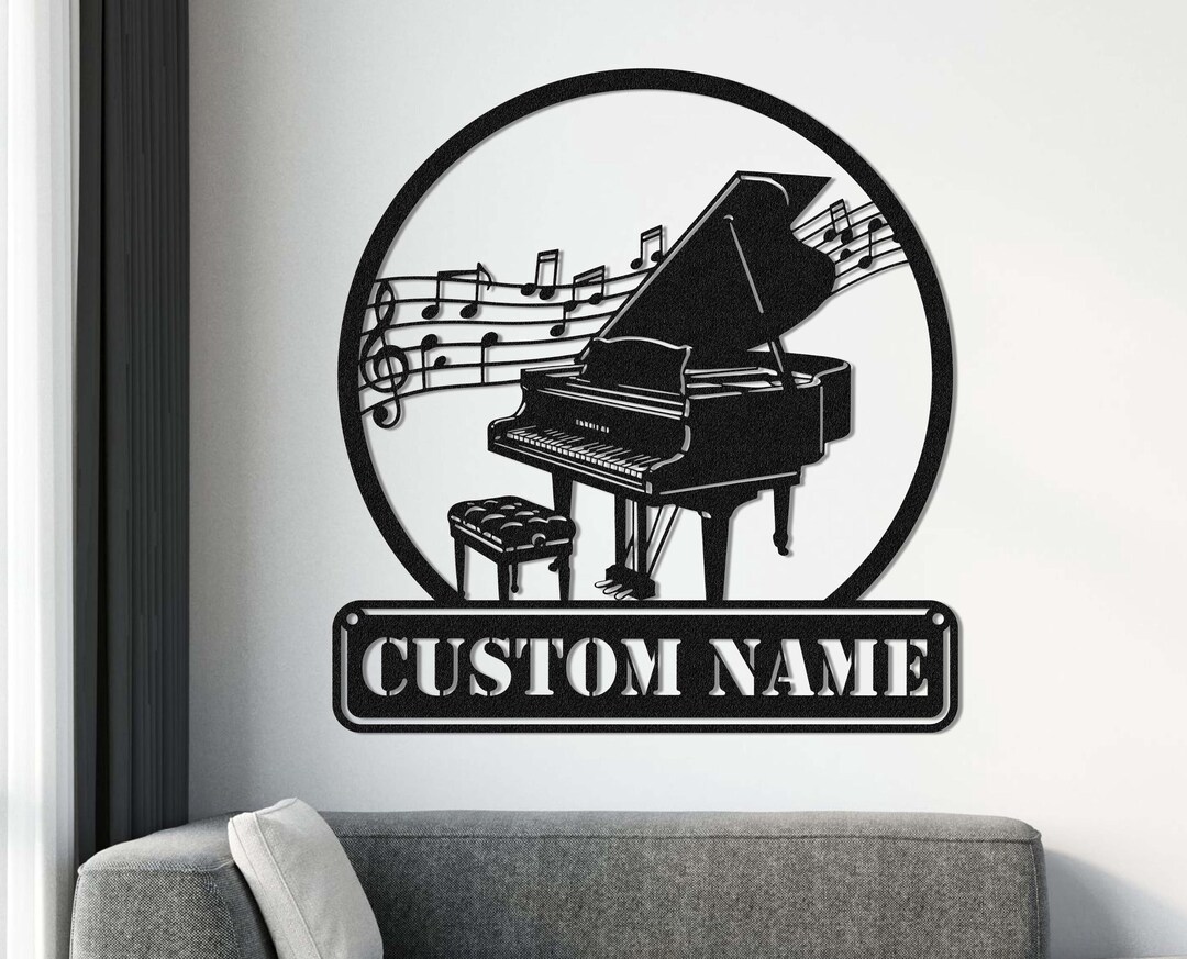 Personalized Piano Metal Wall Art, Piano Metal Sign, Music Lover Gift ...