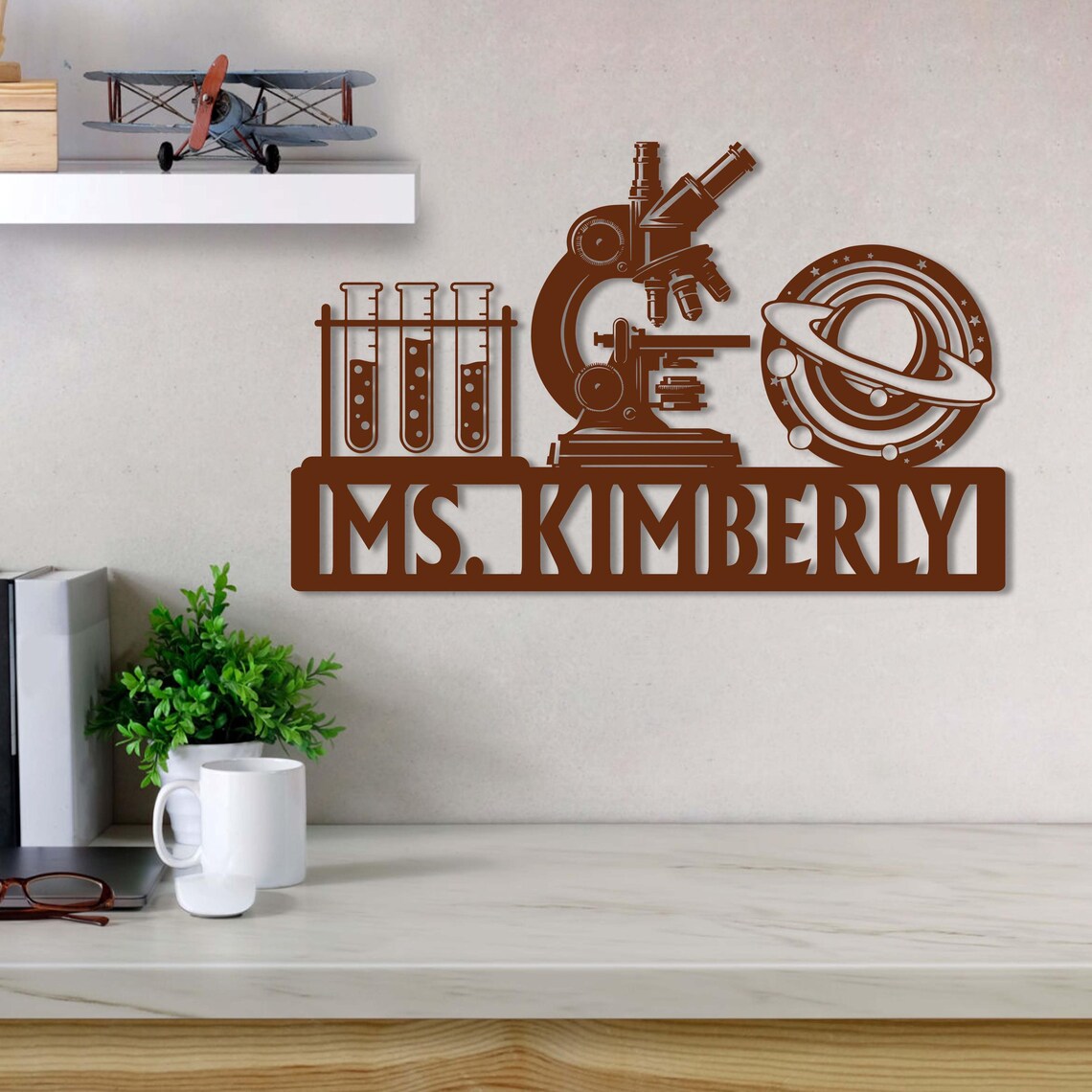 Custom Scientist Name Sign Science Metal Wall Art,science Classroom ...