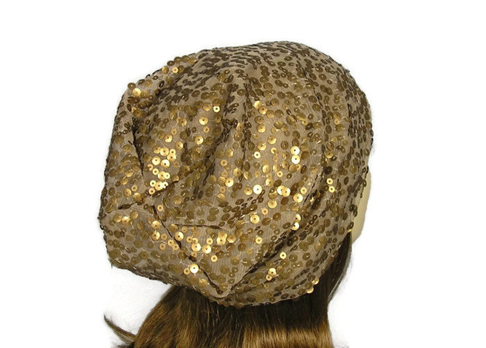 CUSTOM SIZES Sequin Slouchy Hat Bronze Sequin Slouchy Beanie | Etsy