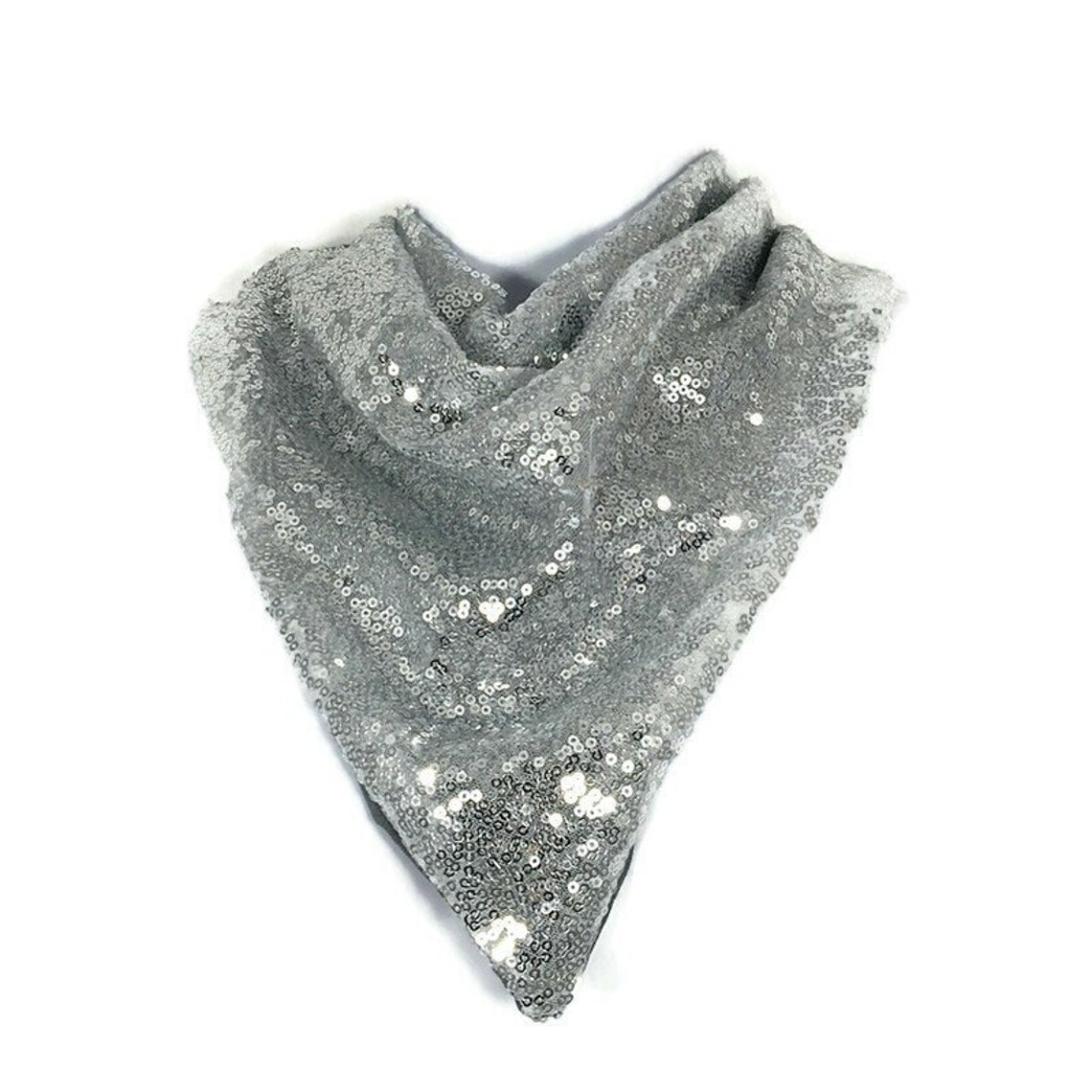 Silver Sequin Bandana Silver Sequined Bandanna Sparkly Bandana Sequin ...