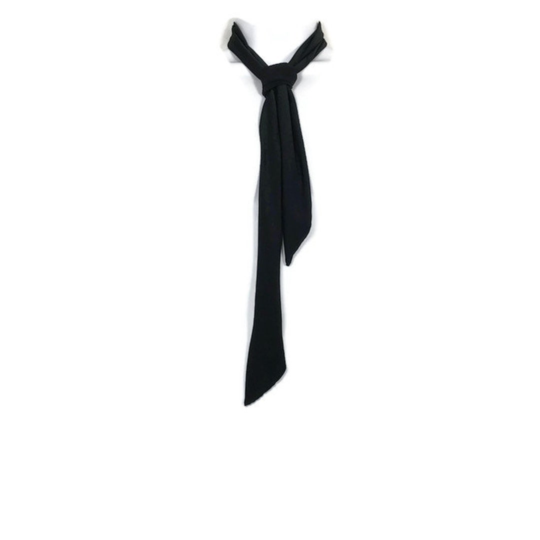 Skinny Tie Black Skinny Necktie Silky Spandex Scarf Black Skinny ...