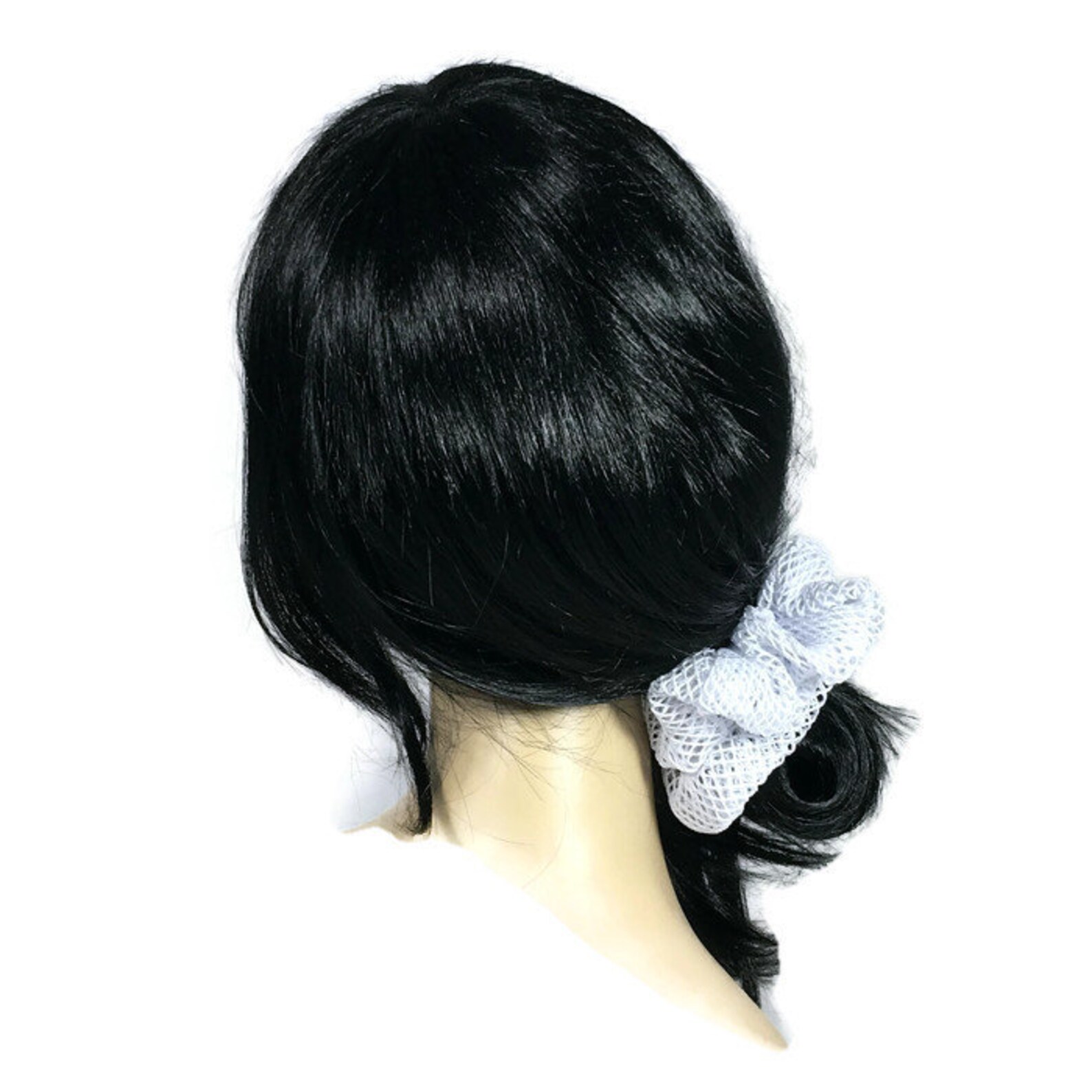 White and Black Mesh Scrunchie Hair Elastic Net Scrunchie - Etsy