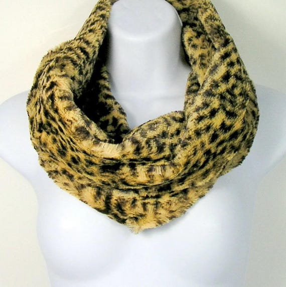 Leopard Faux Fur Cowl Chunky Faux Fur Cowl Fake Fur Leopard | Etsy