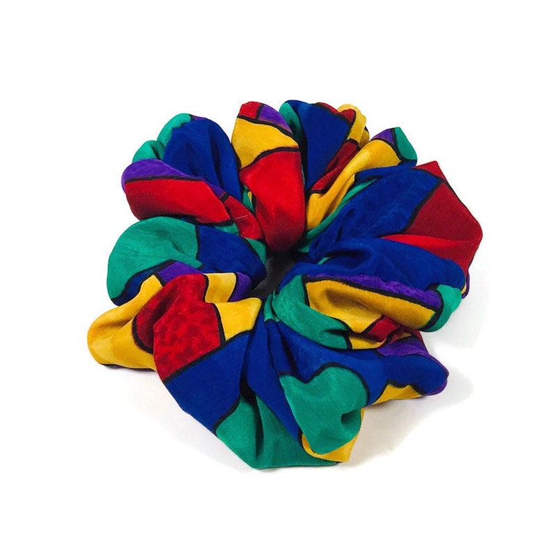 Extra Full Primary Color Scrunchie Royal Blue Yellow Green Black Red ...