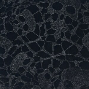 Goth Skull Hobo Bag Embroidered Skulls Black Velvet Goth Shoulder Bag ...