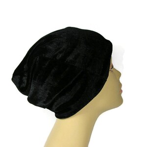 Black Velvet Dome Beanie Black Velvet Skullcap Velvet Skullie Glam Hat ...