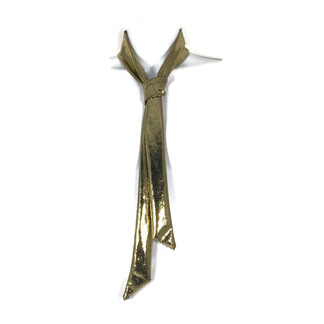 Gold Necktie Zoom Accessories Women's Neckties Glam Neckties Skinny ...