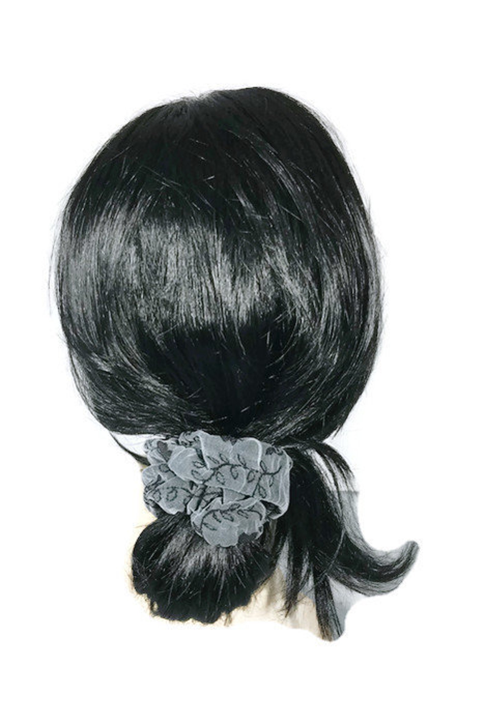 Black and Grey Lace Scrunchie Lace Scrunchie Gray Mesh | Etsy