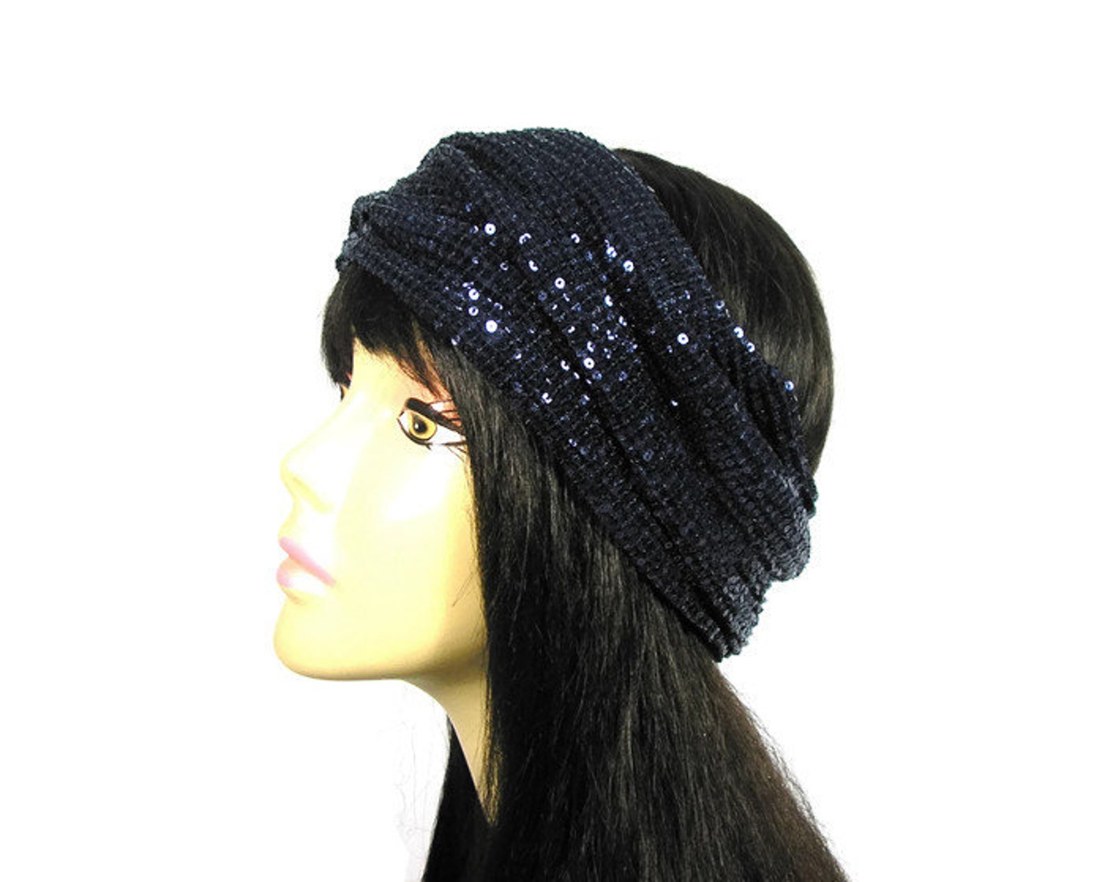 Navy Blue Sequined Headwraps Flapper Head Wrap Navy Blue - Etsy