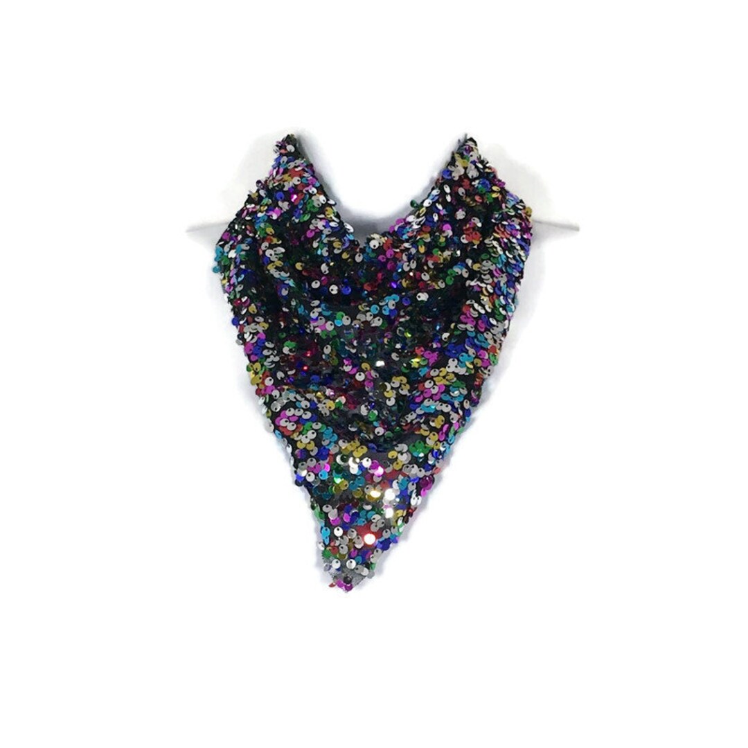 Sequin Accessories Multi Color Sequin Bandana Sequined Bandanna Sequin ...