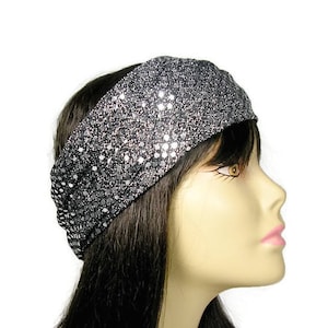 Silver Sequined Head Wrap Bling Head Wrap Sequined Head Wrap Silver ...