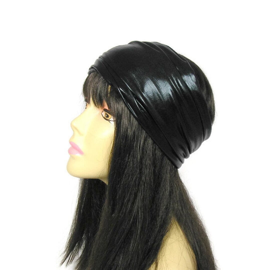 Gothic Vegan Headband Man's Gothic Black Headband Lined Vegan Headband ...