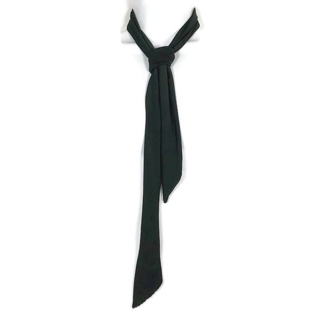 Skinny Tie Black Skinny Necktie Silky Spandex Scarf Black Skinny ...
