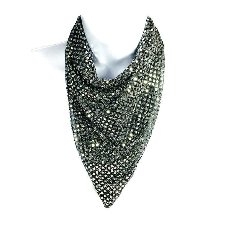 Silver Confetti Dot Bandanna Silver Faux Sequin Bib Bandana - Etsy