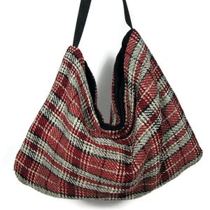 Tweed Handbag Burgundy Plaid Purse Red Plaid Purses Cranberry Tweed ...