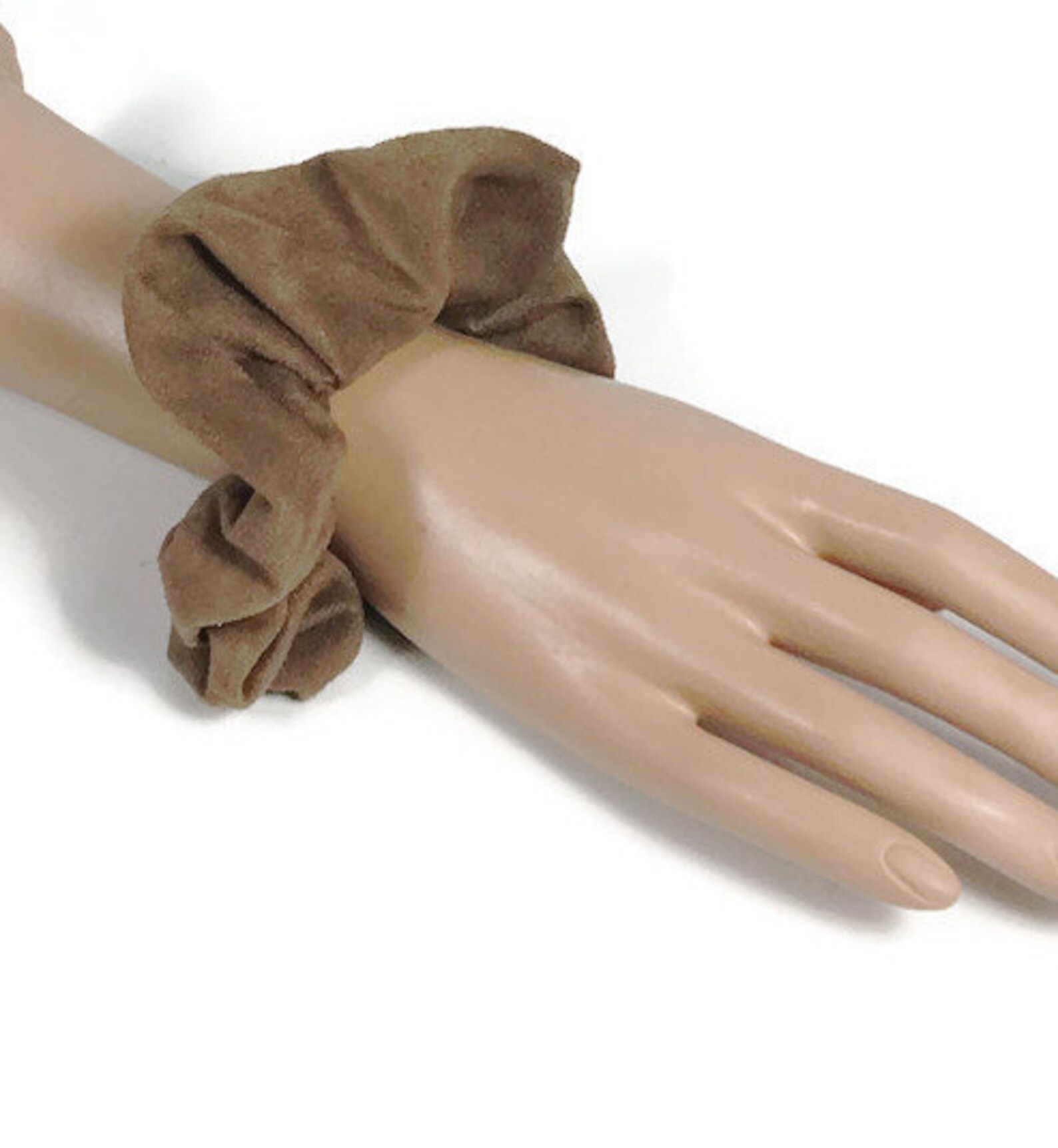 Faux Leather Scrunchies Set of 2 Tan Vegan Leather Scrunchies | Etsy