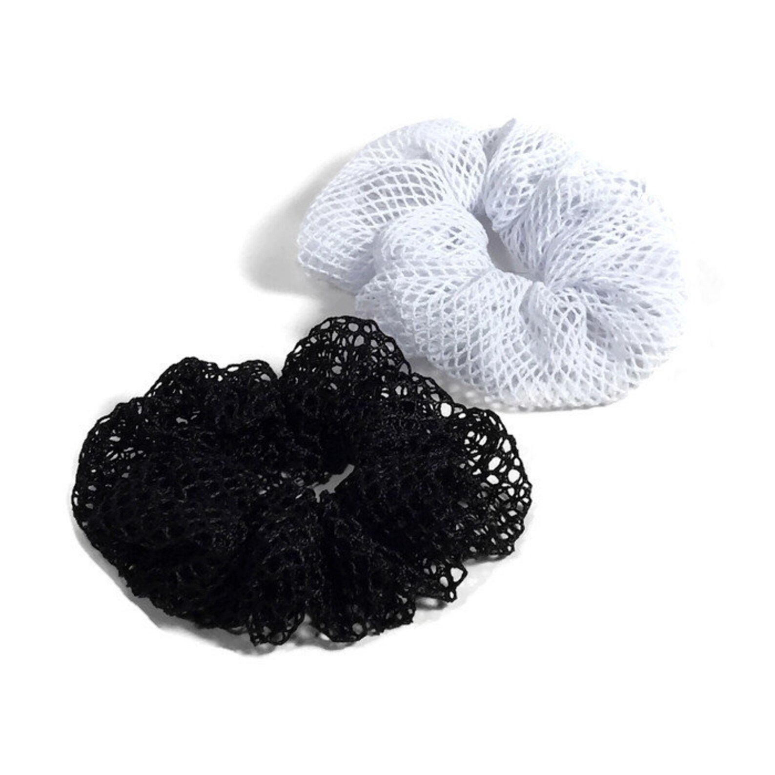 White and Black Mesh Scrunchie Hair Elastic Net Scrunchie - Etsy