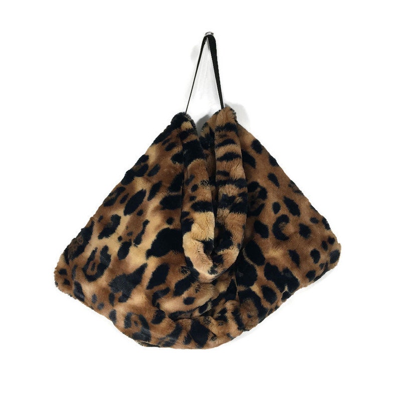 Faux Fur Hobo Bag Leopard Print Faux Fur Handbag Faux Fur | Etsy