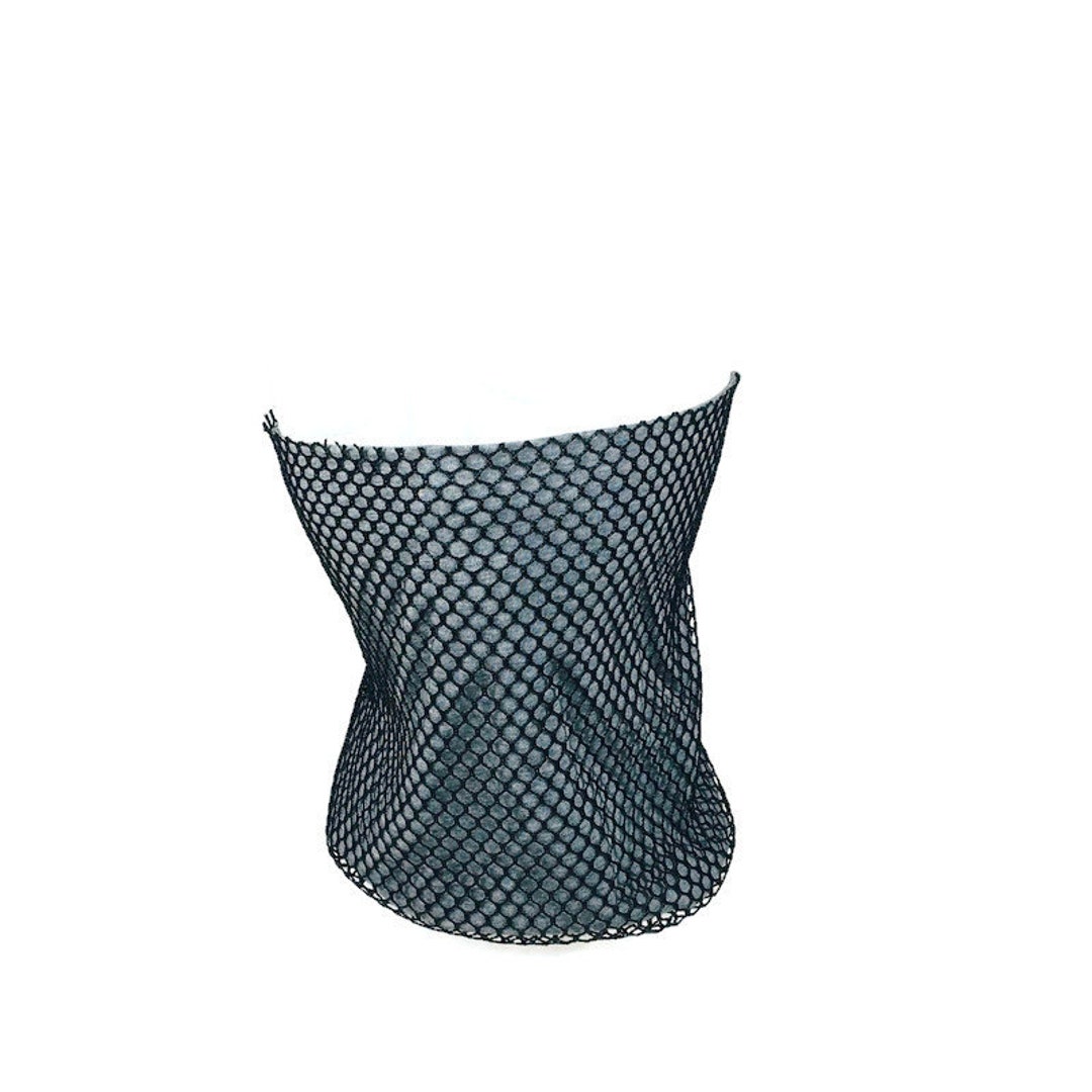 Black Net Face Covering Mask Fishnet 100% Cotton Gray and Black Face ...