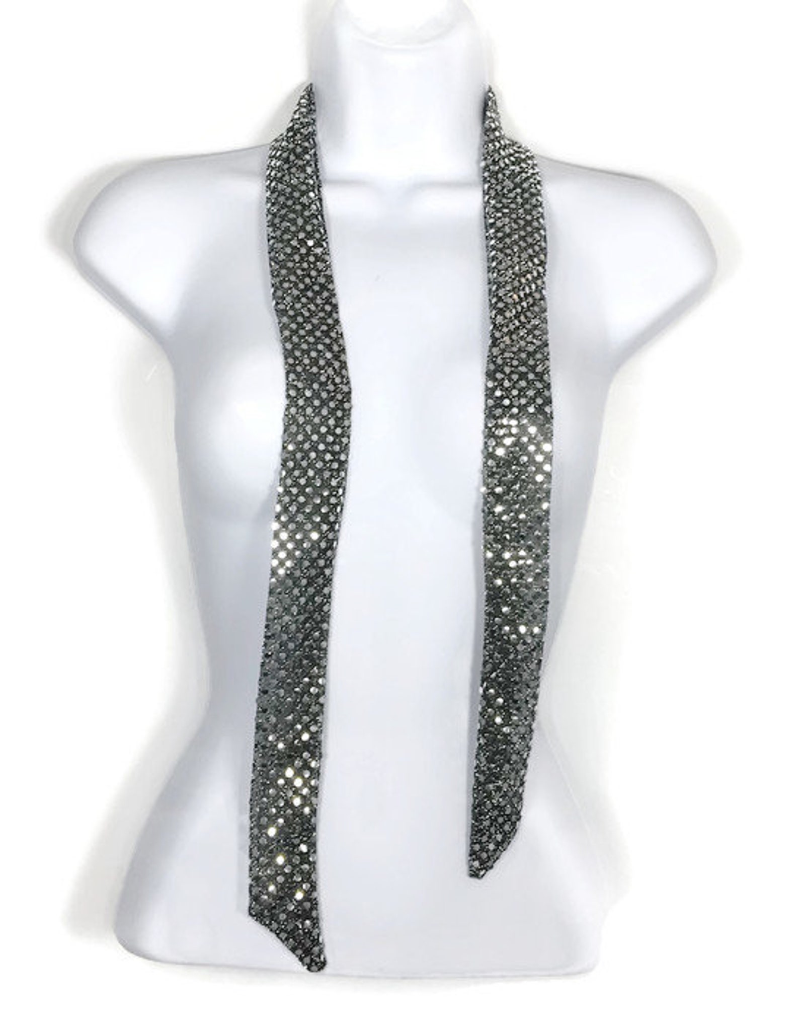 Silver Neck Scarves Silver Neck Scarf Silver Dot Skinny Scarf Silver ...