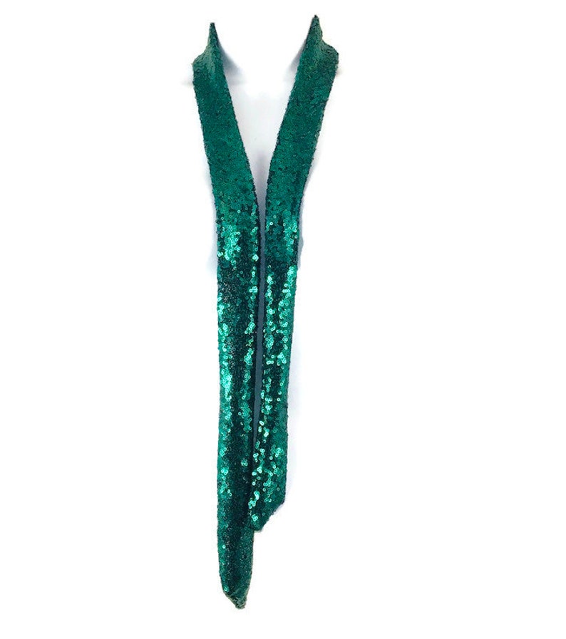 Green Sequin Necktie Women Sequin Neck Ties Emerald Green - Etsy