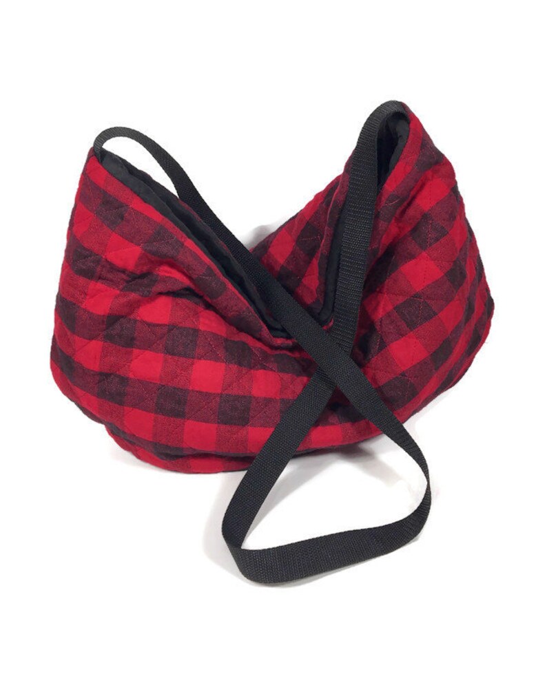 Red and Black Buffalo Check Quilted Hobo Bag Handbag Red and - Etsy