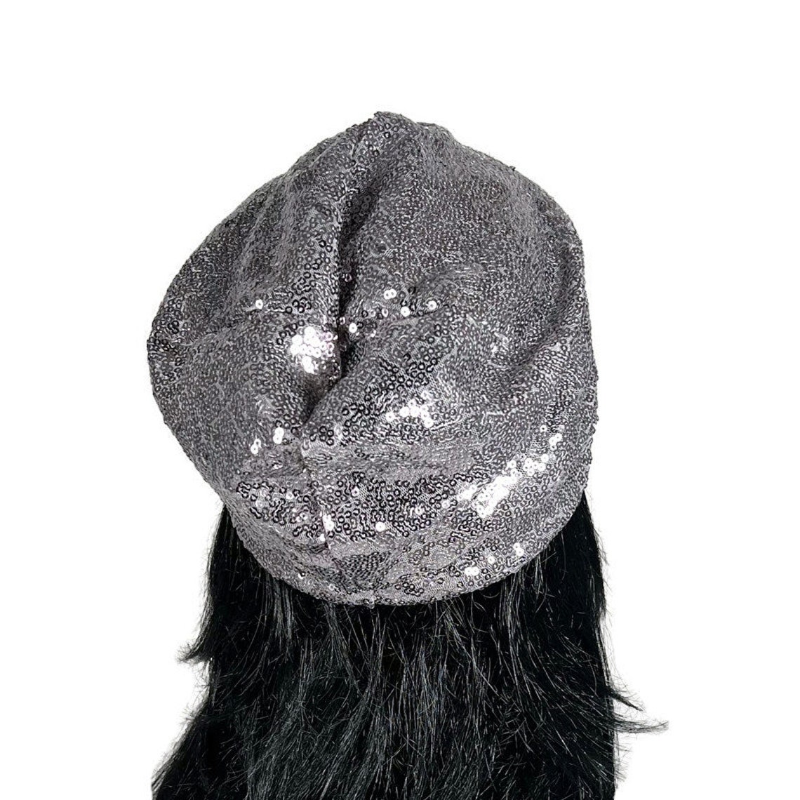 Gray Sequin Hat Sparkly Gray Sequin Hat Sequin Slouchy Beanie Dark ...