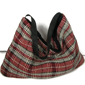 Tweed Handbag Burgundy Plaid Purse Red Plaid Purses Cranberry Tweed ...