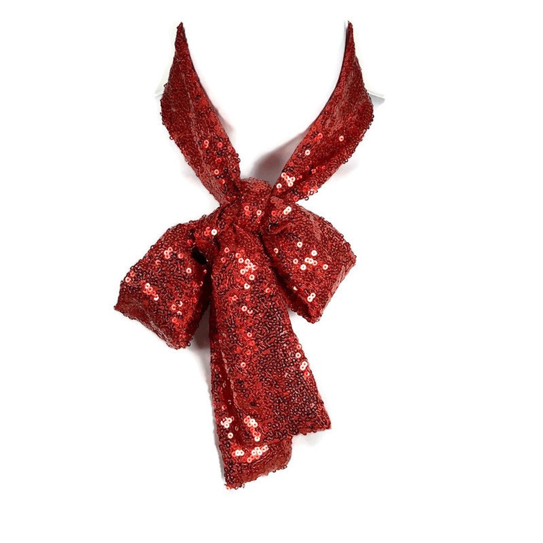 Red Sequin Scarf Red Sequin Bow Sequin Scarves Sequin Sashes Red Sequin Bowties Custom Size ...