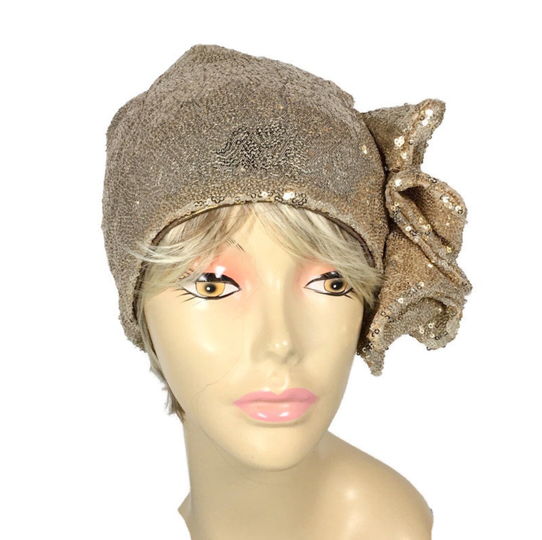 CUSTOM SIZES Gold Sequin Hat Sequin Slouchy Beanie Glamorous Sequin Hat ...