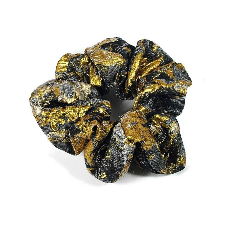 Gold Brocade Hair Scrunchie Brocade Scrunchie Elegant | Etsy