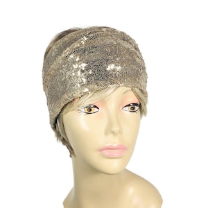 Silver Sequin Headwrap Extra Wide Sequin Headwrap Black Sequins Gold ...