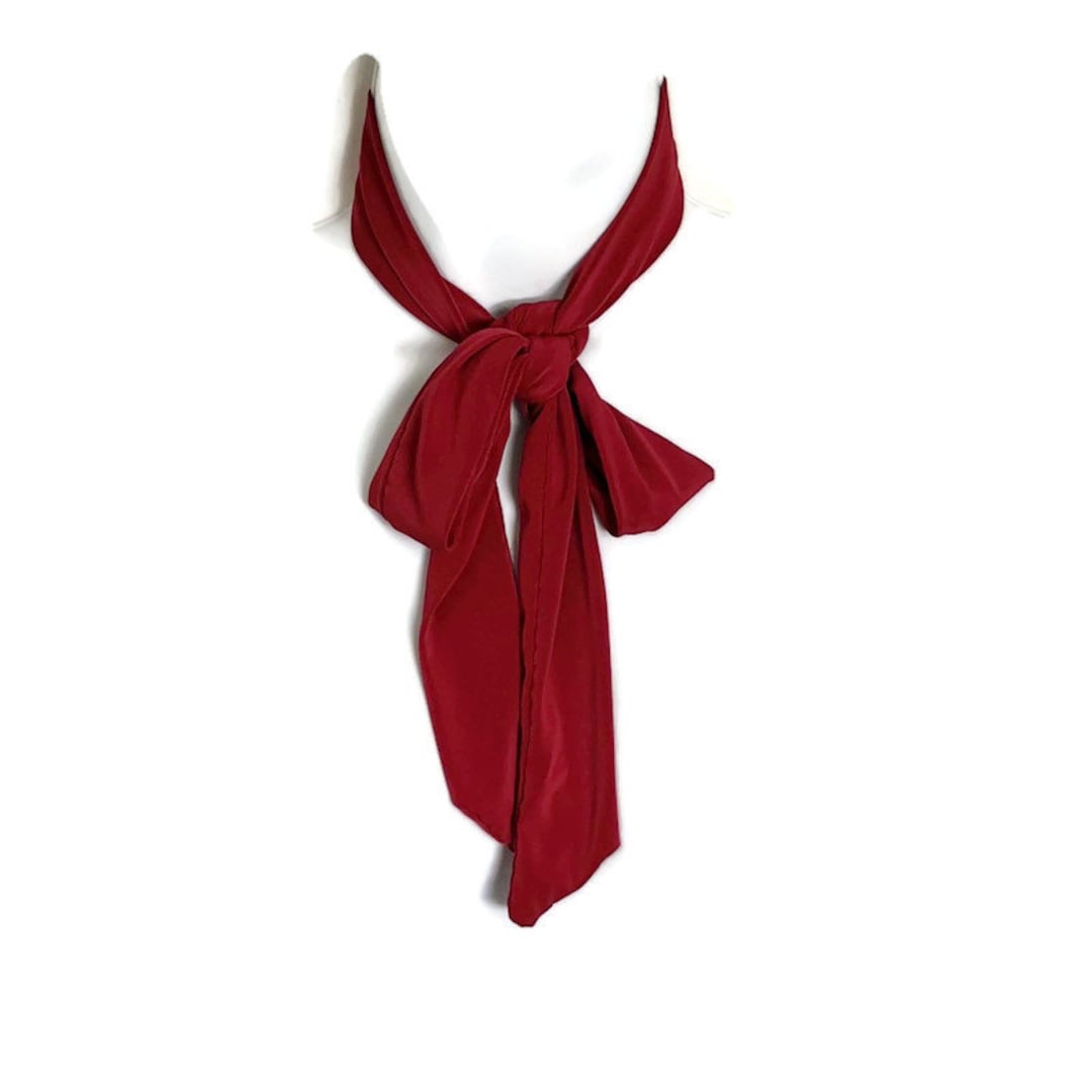 Red Skinny Tie Red Necktie Red Lycra Narrow Tie Women's Neckties Red ...