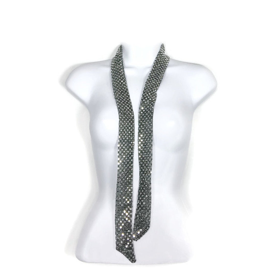 Silver Neck Scarves Silver Neck Scarf Silver Dot Skinny Scarf Silver ...