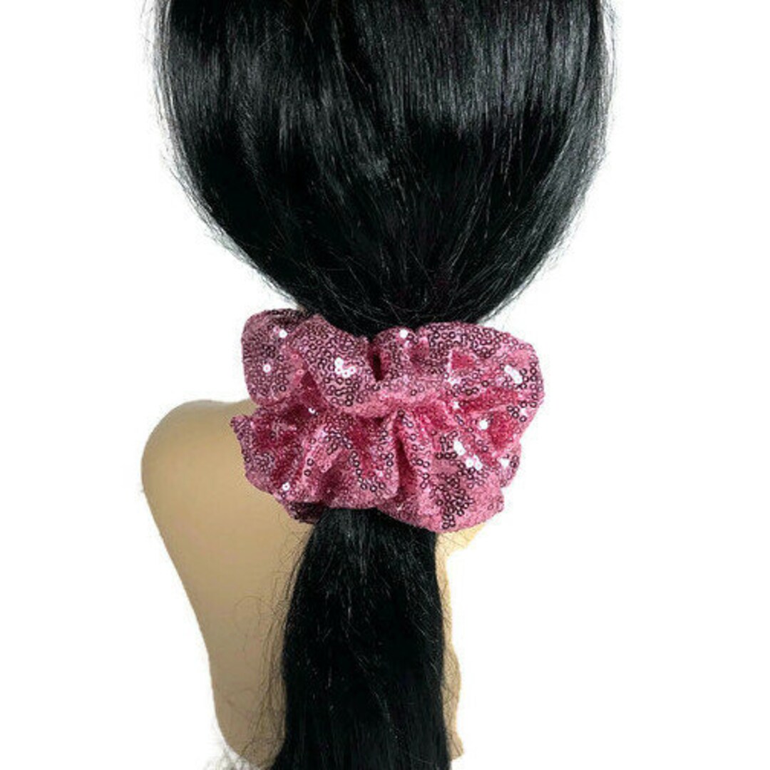Pink Sequin Scrunchie Extra Large Sequin Scrunchie Pink Scrunchie Pink ...